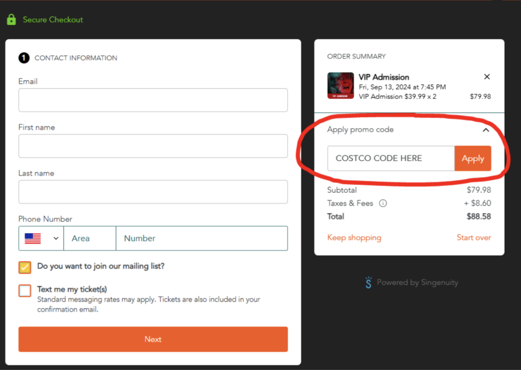 Fear Factory | Costco Ticket Redemption